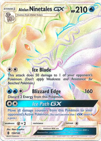 Alolan Ninetales GX – 150/145 – Hyper Rare – Inglés – Huntercard TCG