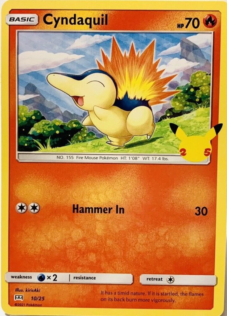 Cyndaquil – 10/25 – 25th Anniversary Non-Holo Promo – HunterCard TCG