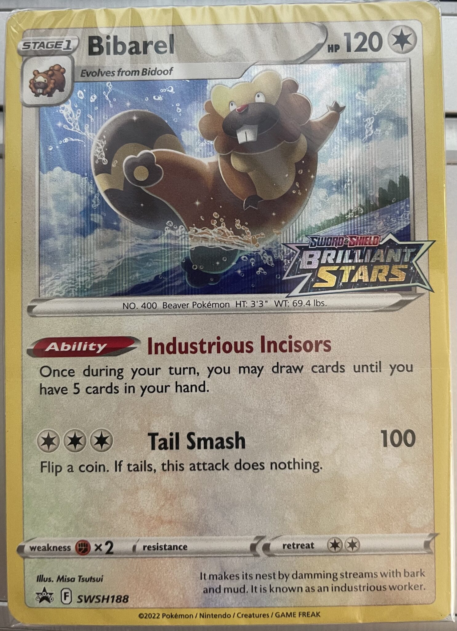 Mazo pre release Bibarel SWSH188 – Brilliant Stars – Inglés (SELLADO) – HunterCard TCG
