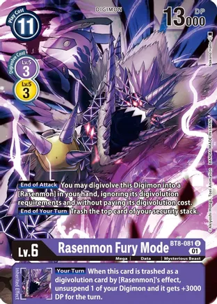 Rasenmon Fury Mode -BT8-081 U- Uncommon – Huntercard TCG