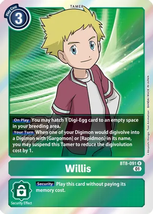 Willis – BT8-091 R- Rare – Huntercard TCG