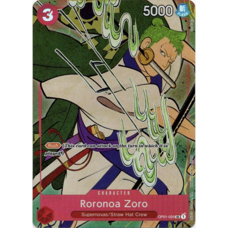 Roronoa Zoro (English Version 1st Anniversary Set) – OP01-025 – Super Rare – HunterCard TCG